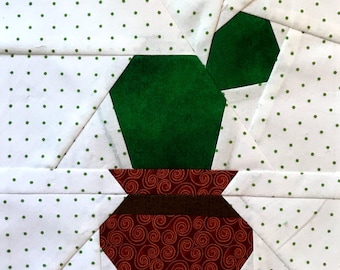 CACTUS 3 Paper Pieced Block Pattern in PDF | Etsy