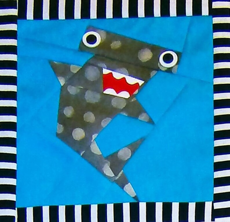 SHARK ATTACK QUILT Paper Pieced Pattern in Pdf - Etsy