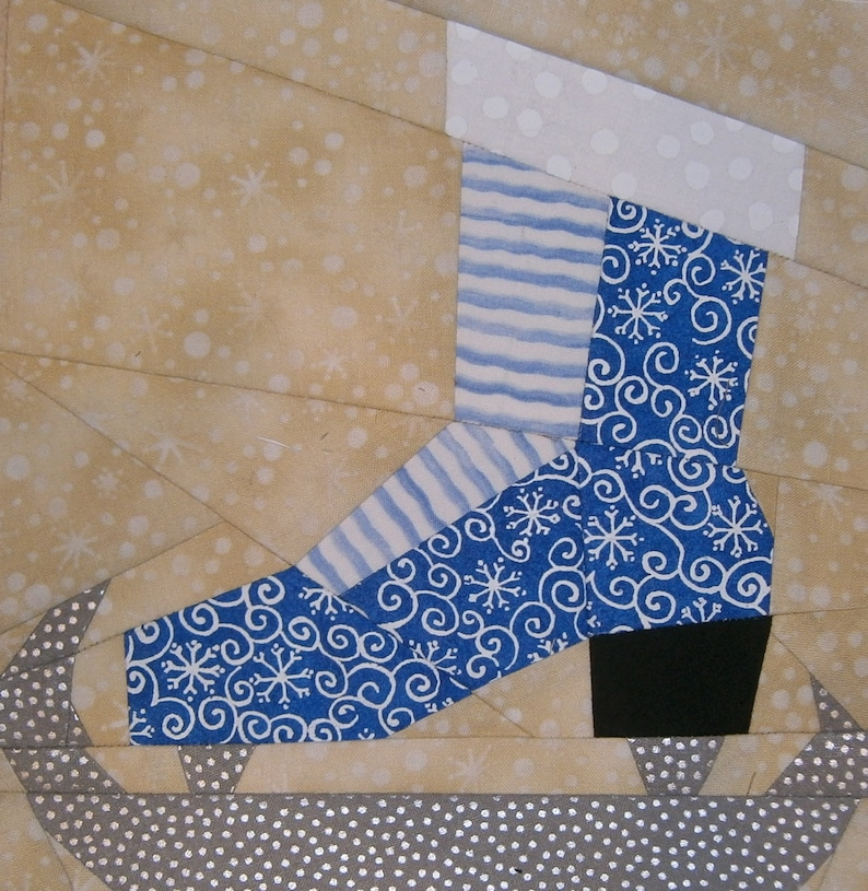 ICE SKATE Paper Pieced Pattern Block in PDF - Etsy