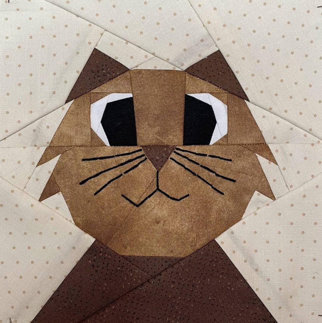 SCOTTISH FOLD CAT Paper Pieced Block Pattern in Pdf - Etsy