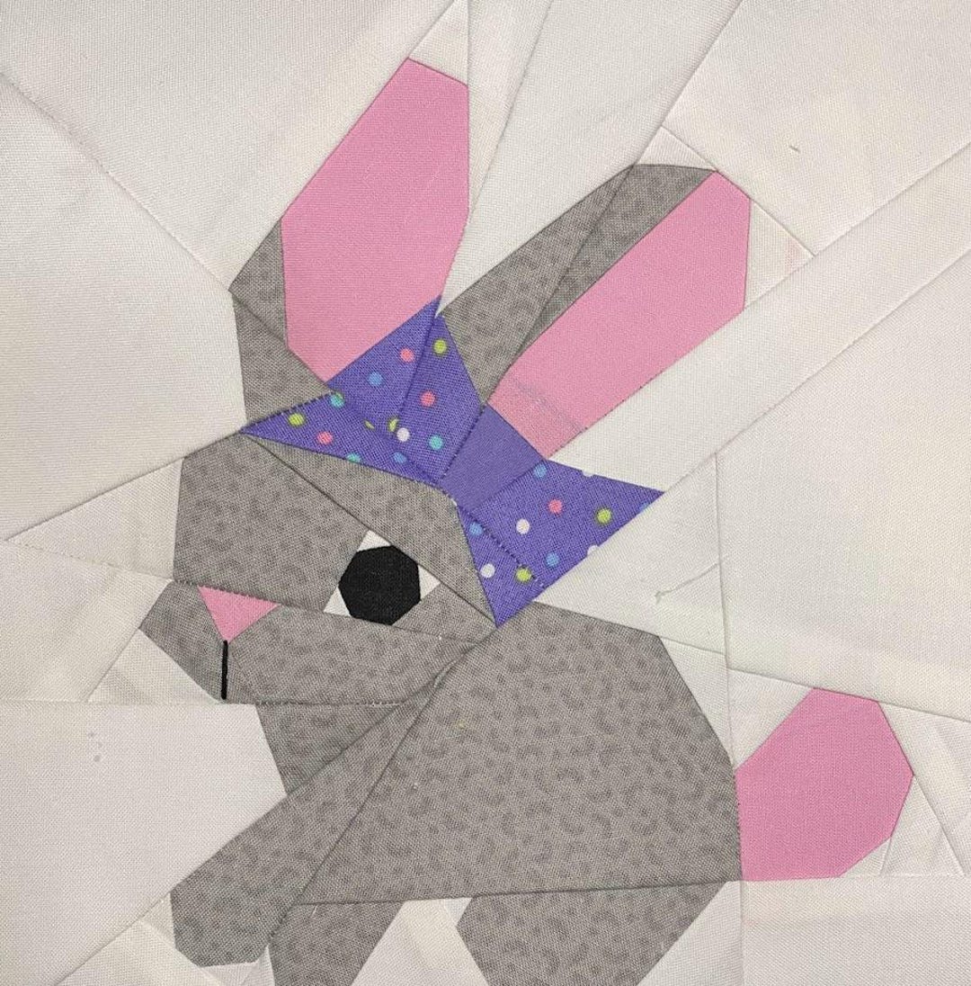 Baby Bunny With Bow Paper Pieced Block Pattern (PDF Download) - Etsy