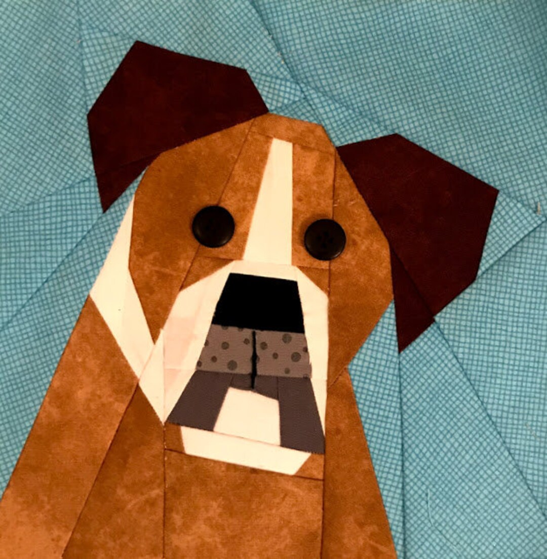 BOXER 2 Paper Pieced Block Pattern in PDF, Foundation Piecing, Dog ...