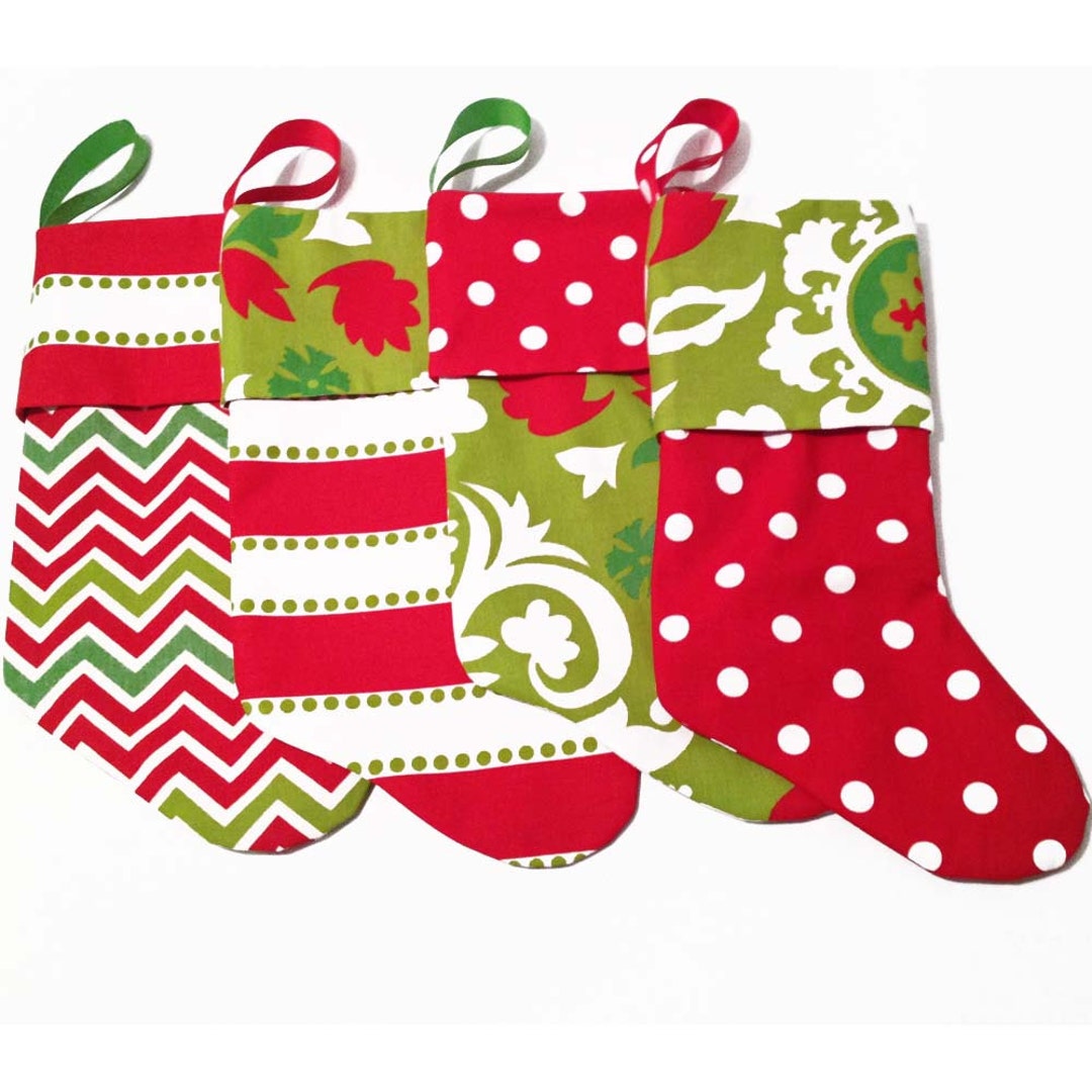Modern Christmas Stockings, Contemporary Christmas Stockings, Red White ...