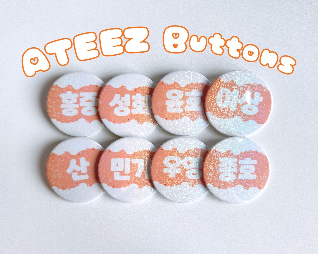 ATEEZ Bias Buttons Ateez Button, Kpop Buttons, Hongjoong Button ...