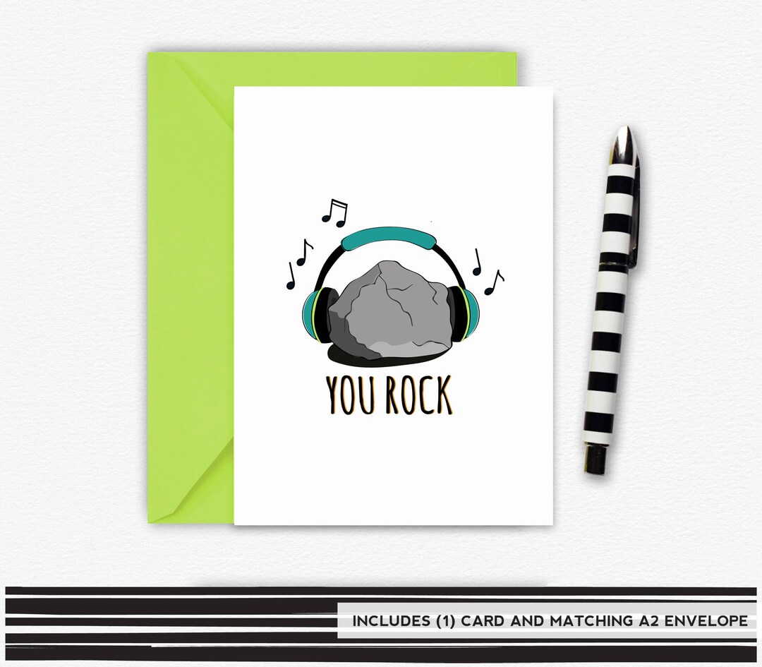 You ROCK, Congrats Card, Graduation Card, Funny Greeting Card - Etsy