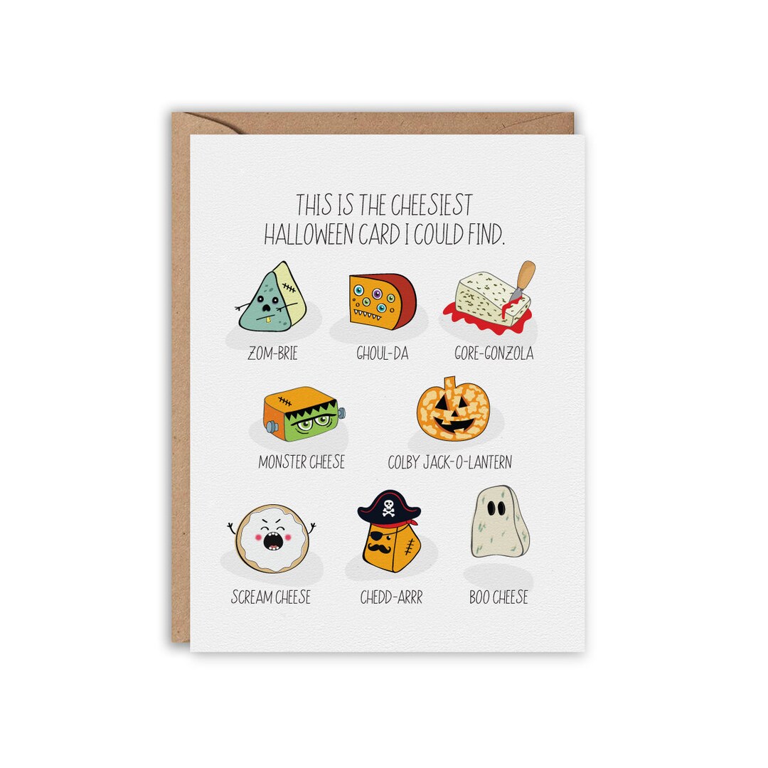 Cheesy Halloween Card, Halloween Card, Cheese Lover Card, Funny ...
