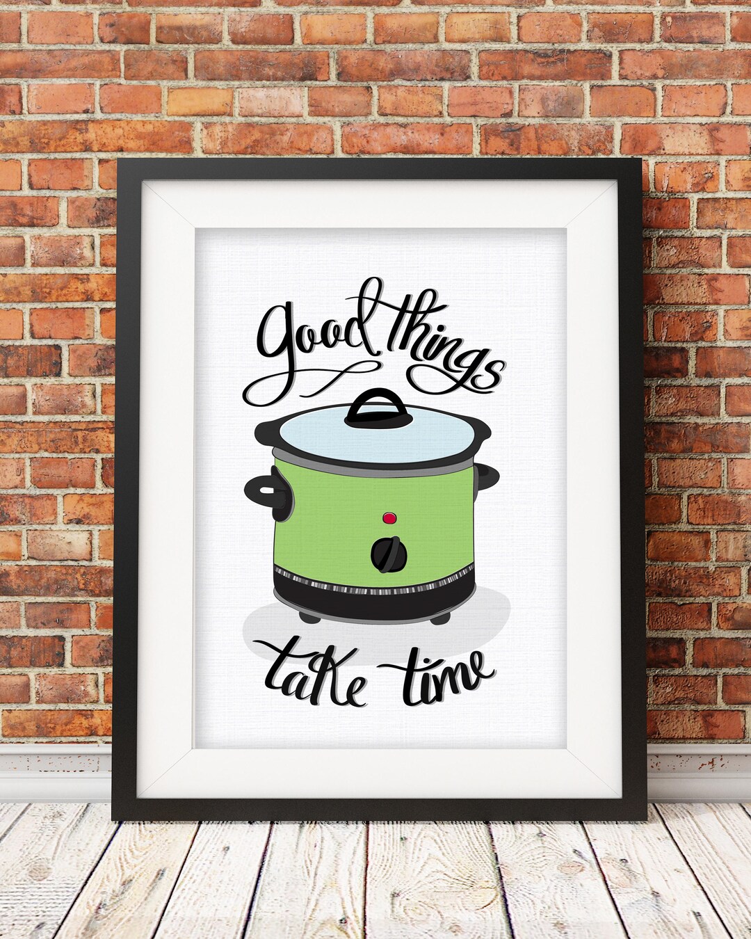 Slow Cooker Illustration, Funny Kitchen Wall Decor, Kitchen ...