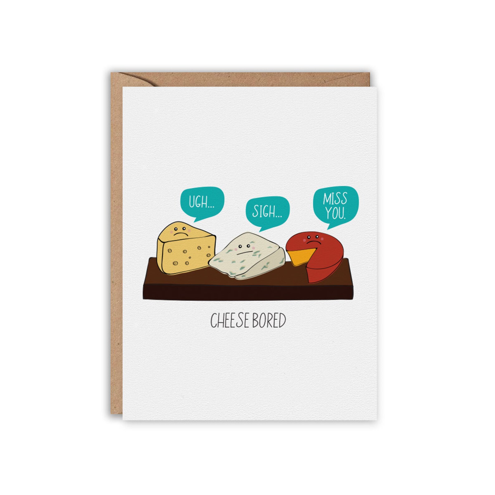 Cheese BORED I Miss You Card Cheese Card Cheese Lover | Etsy