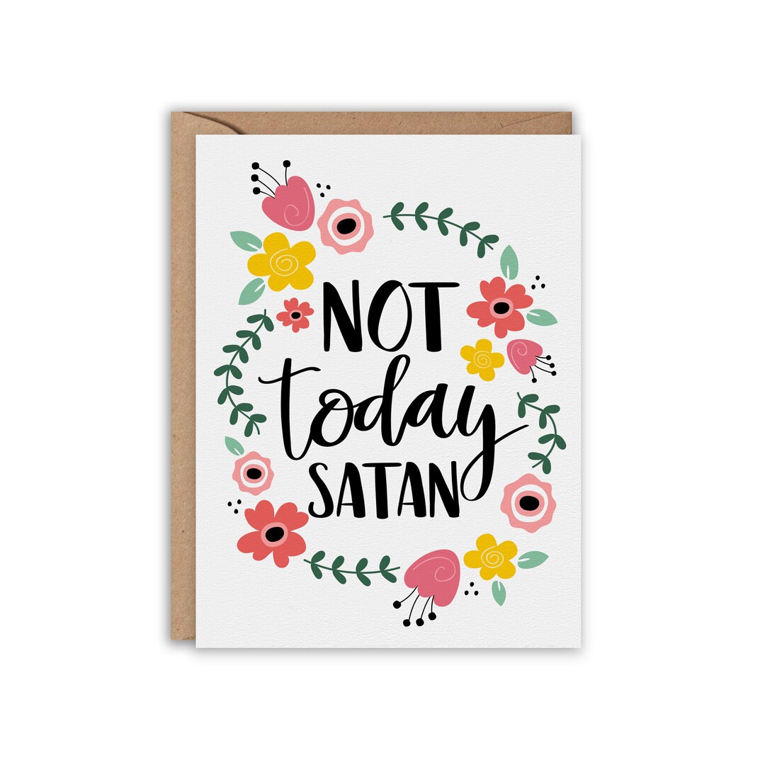 NOT Today Satan, Funny Greeting Card - Etsy