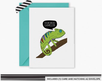 Chameleon Card - Etsy