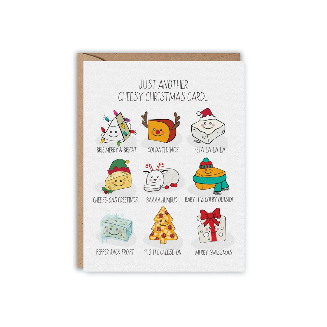 Cheesy Christmas Card, Christmas Card, Cheese Lover Card, Funny ...