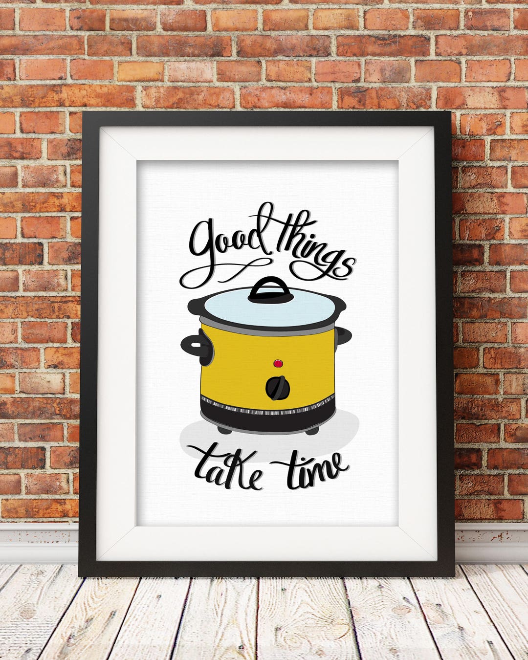 Slow Cooker Illustration, Funny Kitchen Wall Decor, Kitchen ...