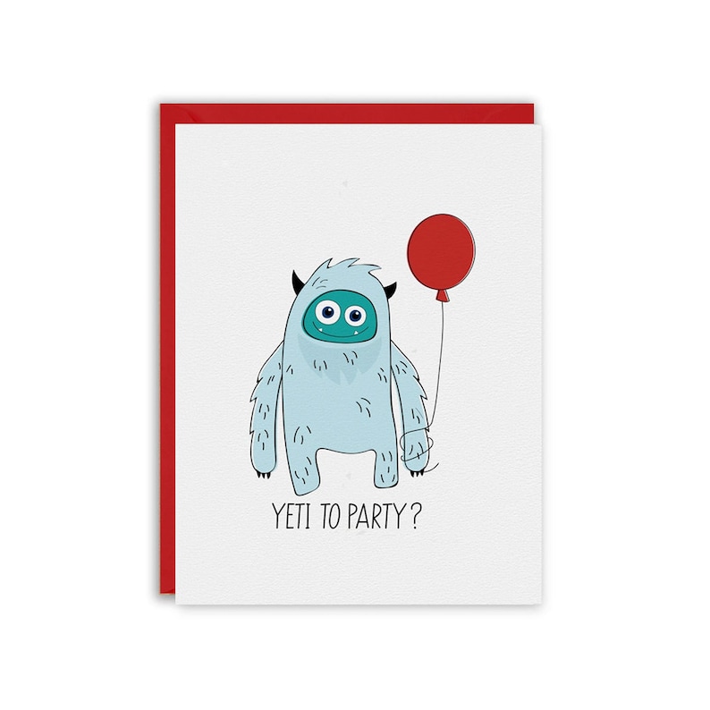 YETI to Party?, Birthday Card, Holiday Card, Yeti Card, Celebrate Card ...