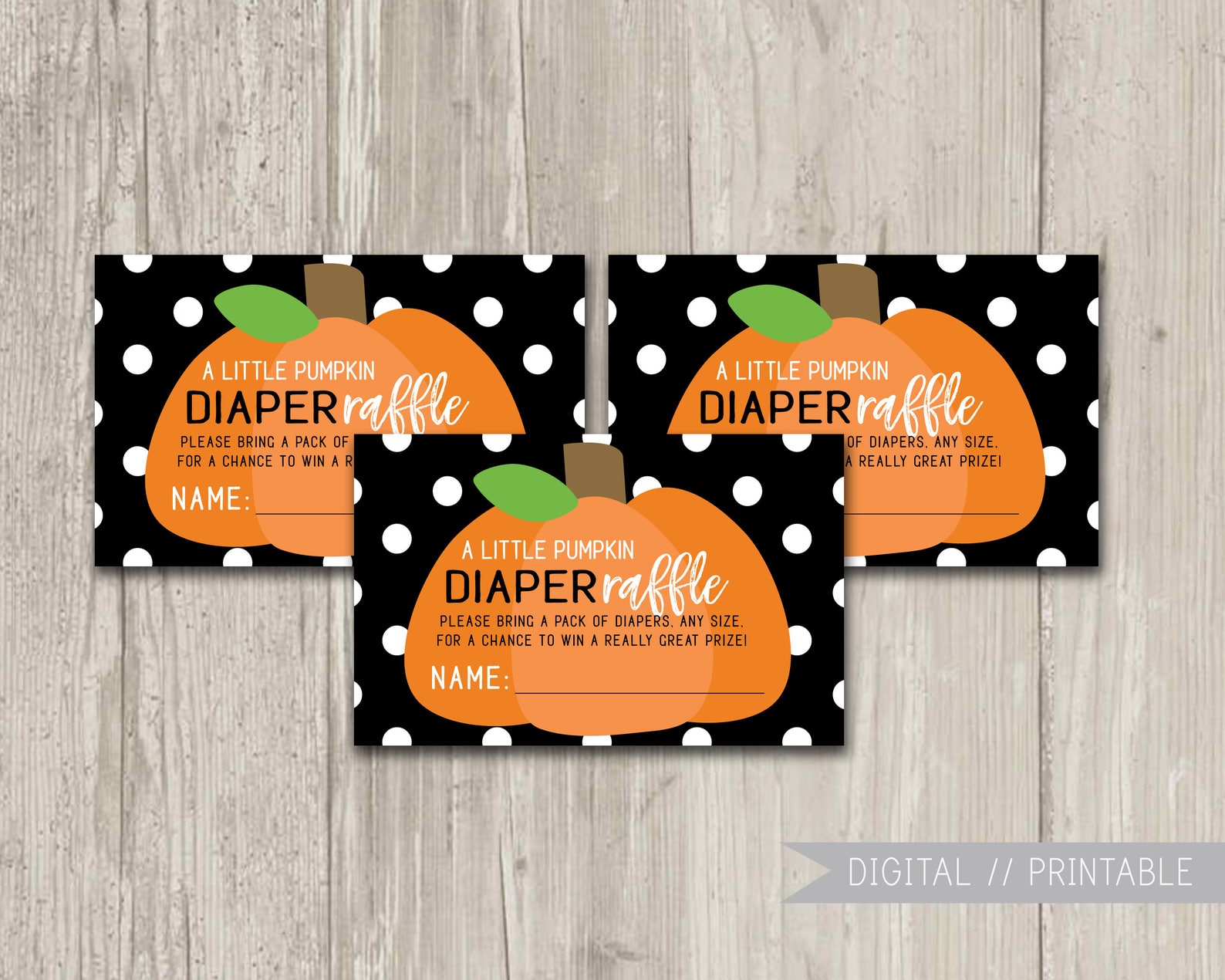 Halloween Baby Shower Little Pumpkin Diaper Raffle Pumpkin - Etsy