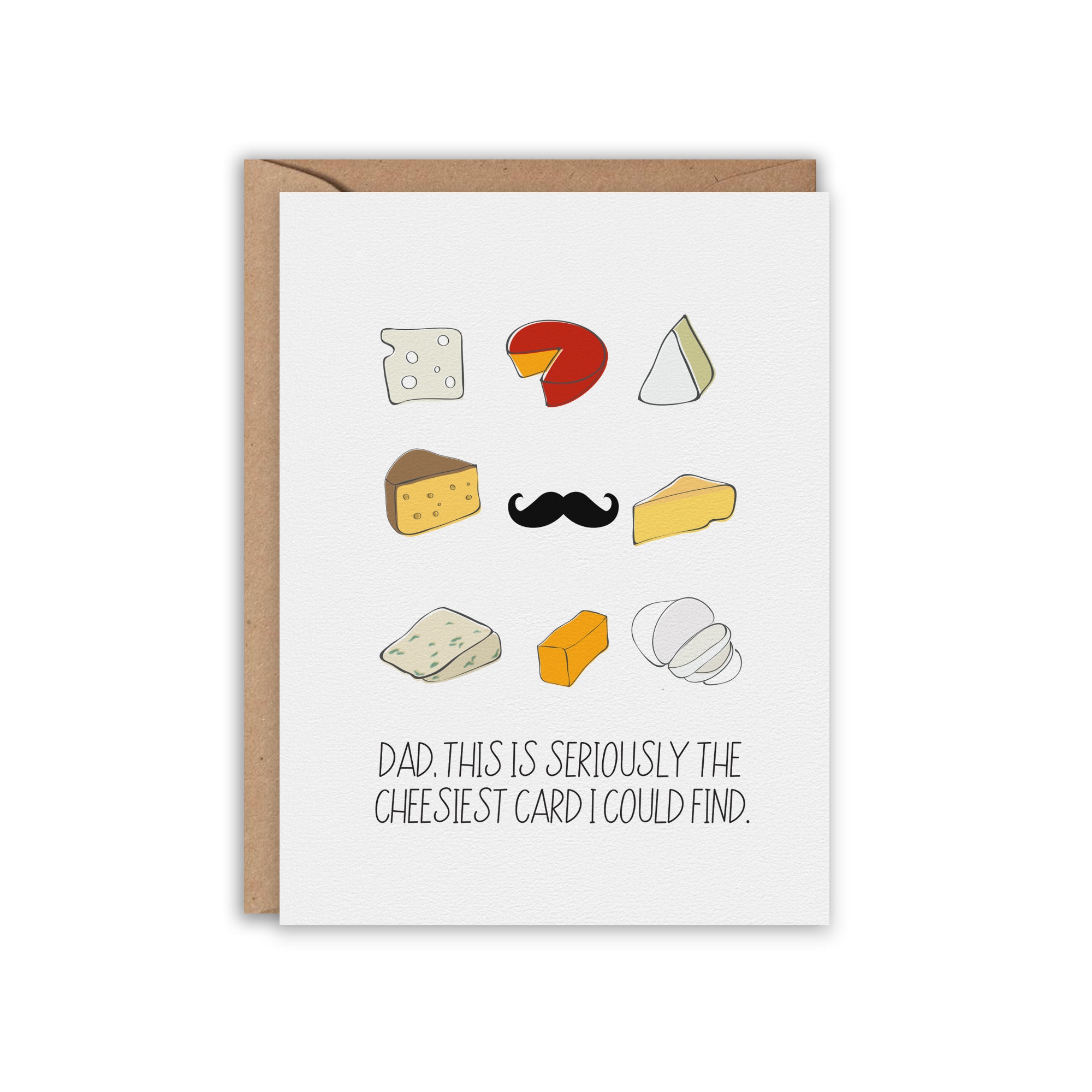 Cheesy Father's Day Card, Cheesy Mustache Card, Happy Father's Day ...