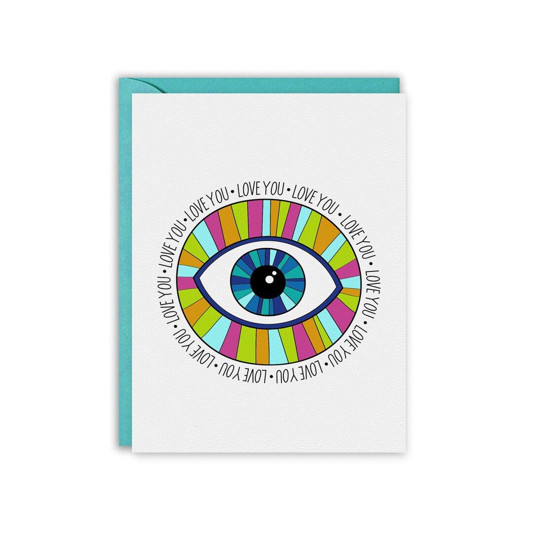 EYE Love You, Valentines Card, Friendship Card, Thinking of You Card ...