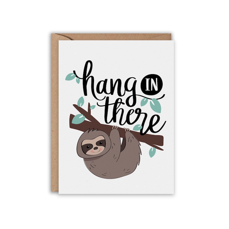 Hang in There Social Distancing Get Well Soon Sloth Card - Etsy