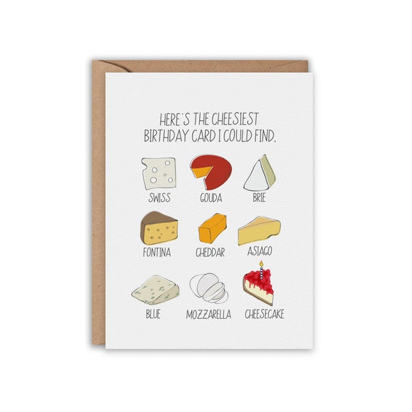 Cheese Birthday Card - Etsy