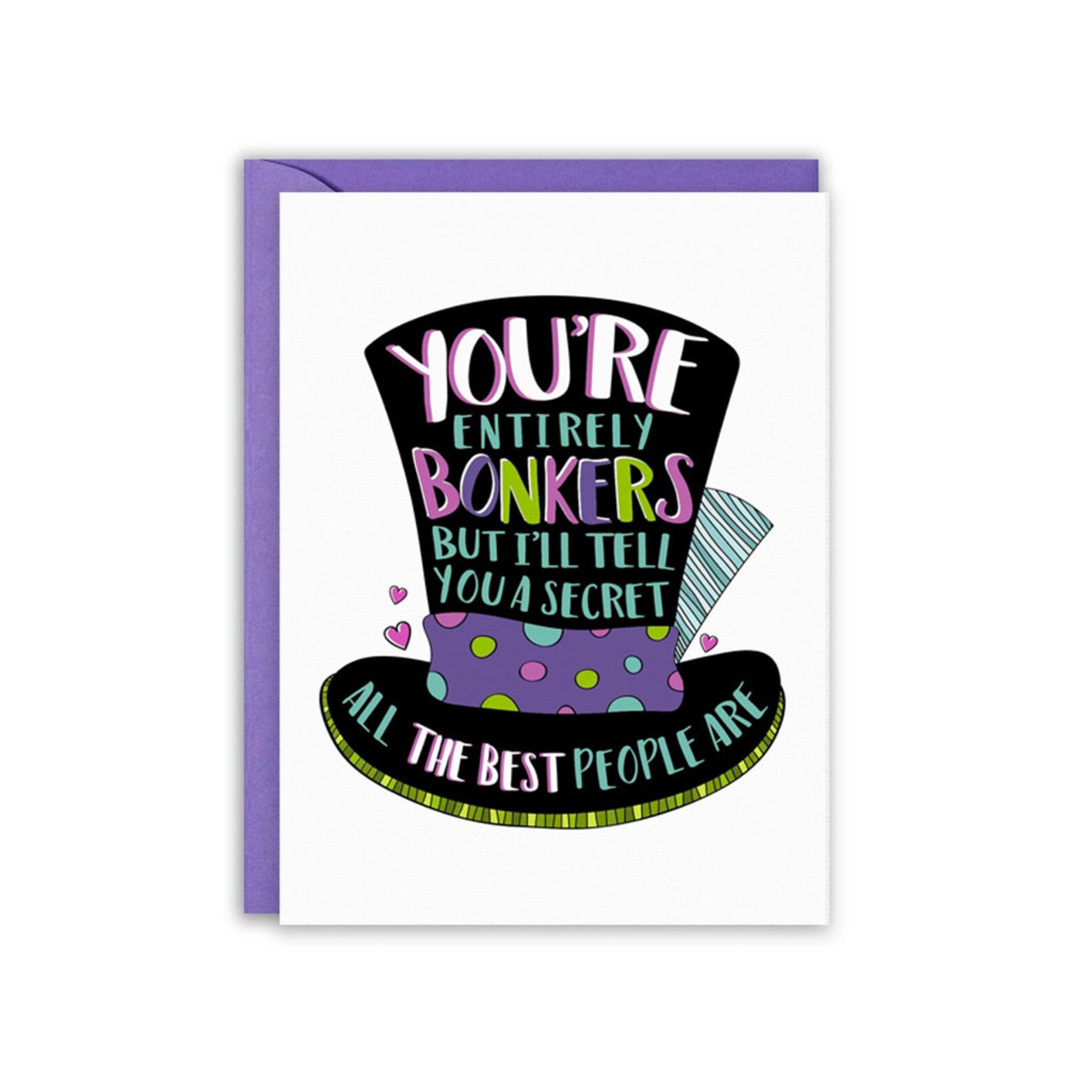You're Entirely Bonkers, Mad Hatter Card, Alice in Wonderland, Thinking ...