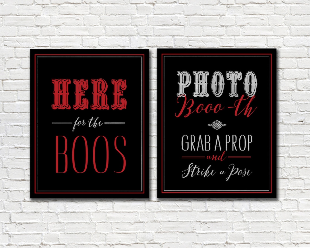 Here for the Boos, Photo Boooth Set, Halloween Decor, Halloween Poison ...