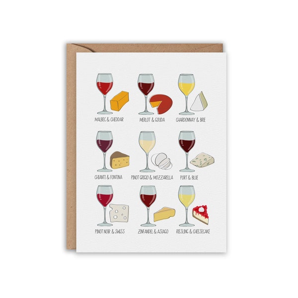 Wine Cheese Card - Etsy