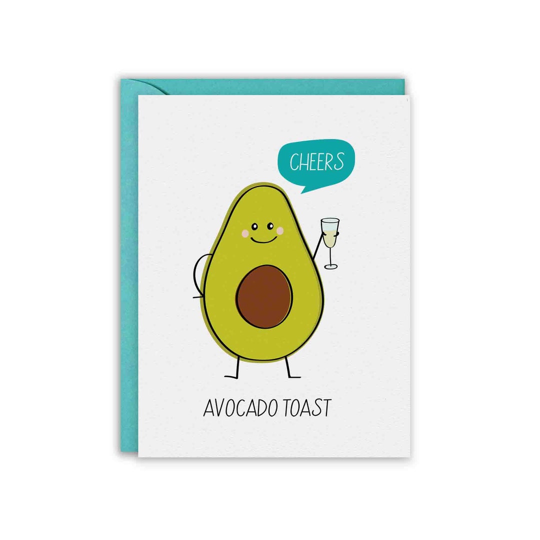 Avocado Toast Card, Congratulations Card, Funny Greeting Card - Etsy