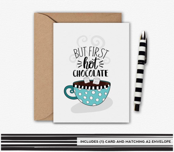 But First Hot Chocolate Hot Chocolate Holiday Card - Etsy