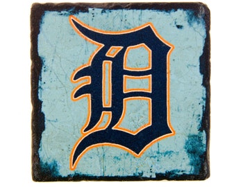 Detroit Tigers Black Marble Coaster Rustic English D - Etsy