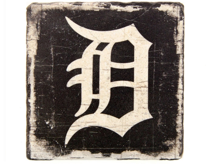 Detroit Tigers Black Marble Coaster Rustic English D - Etsy