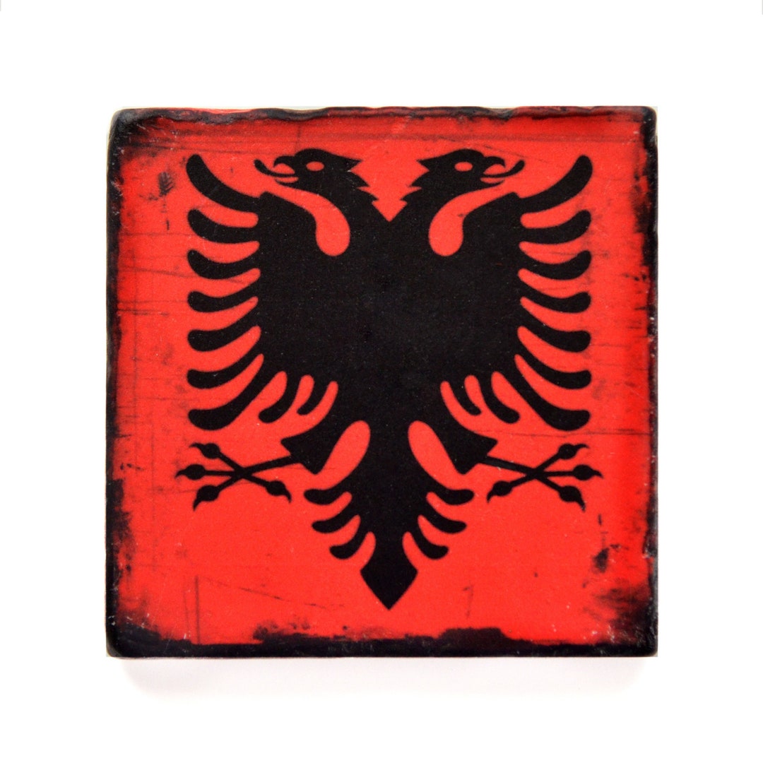 Albanian Coaster, Flag of Albania, Housewarming Gift, Home Decor, Man ...