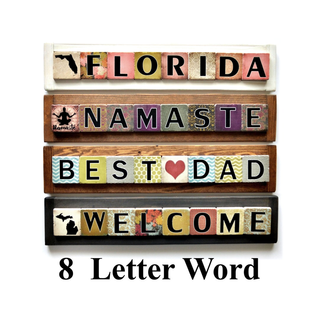 Tiled Art Custom Tiled Stone Last Name Sign Rustic Home - Etsy