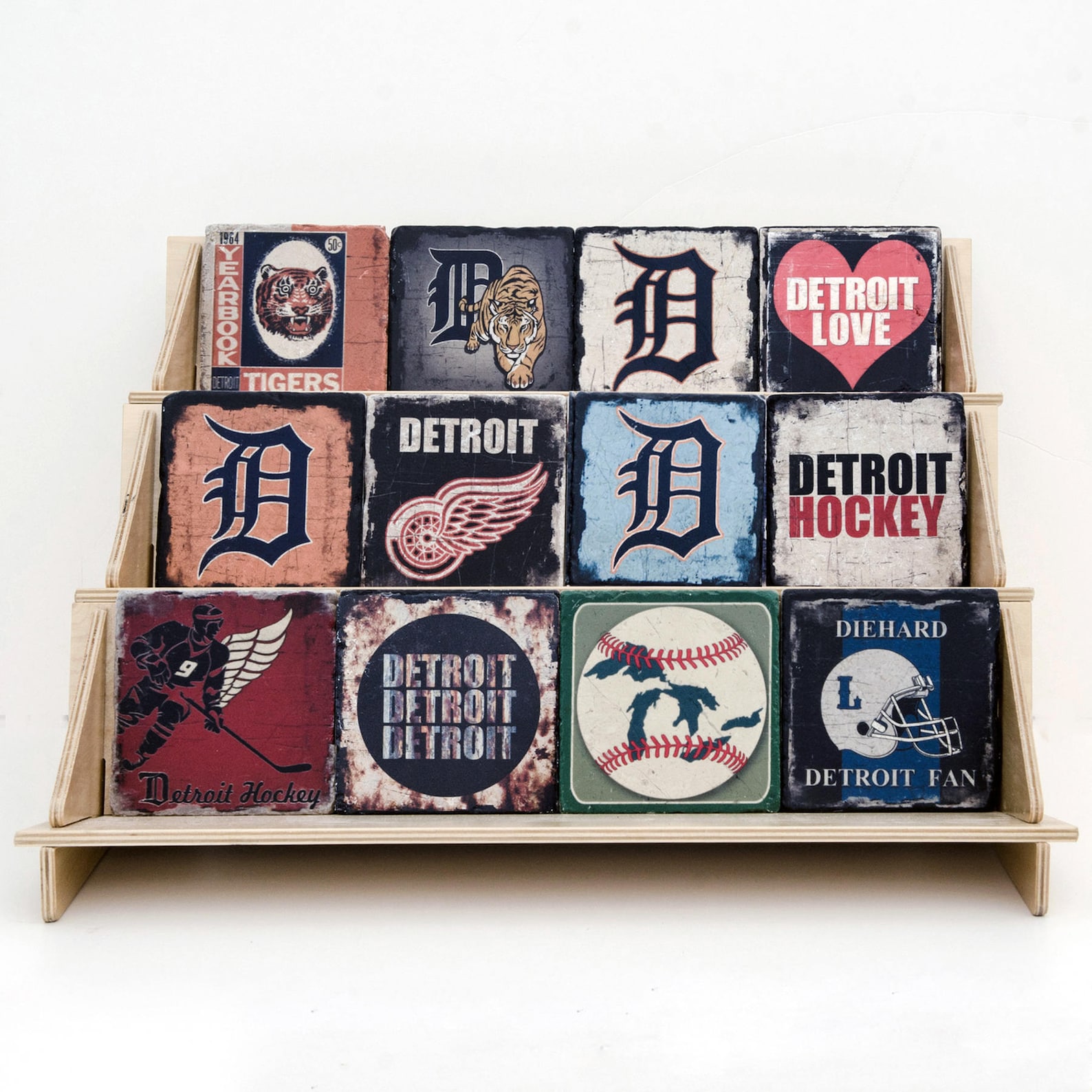 Detroit Tigers Black Marble Coaster Rustic English D | Etsy