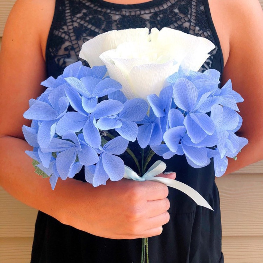Delicate Hydrangea Crepe Paper Flower Stems - Etsy