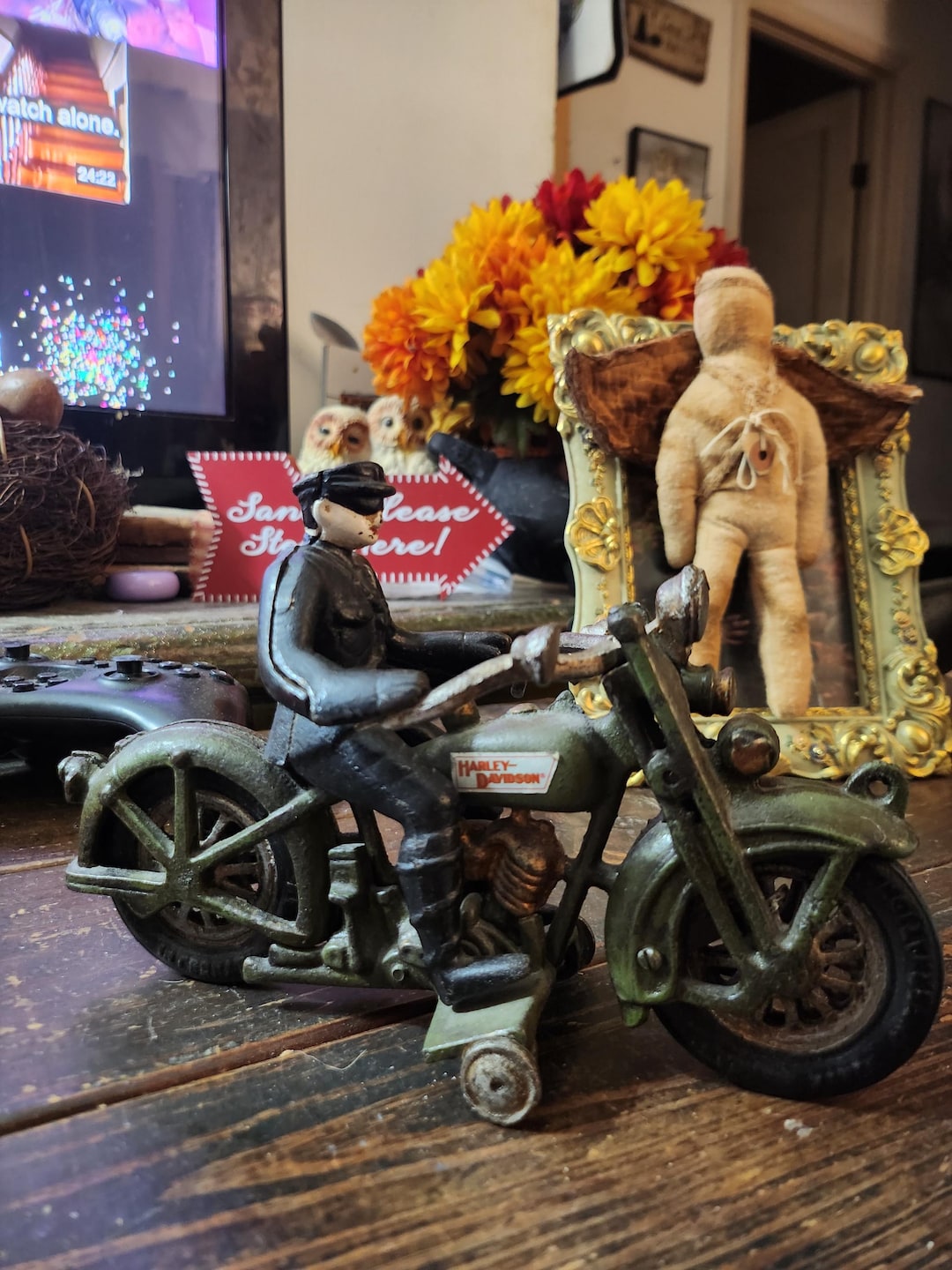 Vintage Harley Davidson Cast Iron Motorcyclist - Etsy
