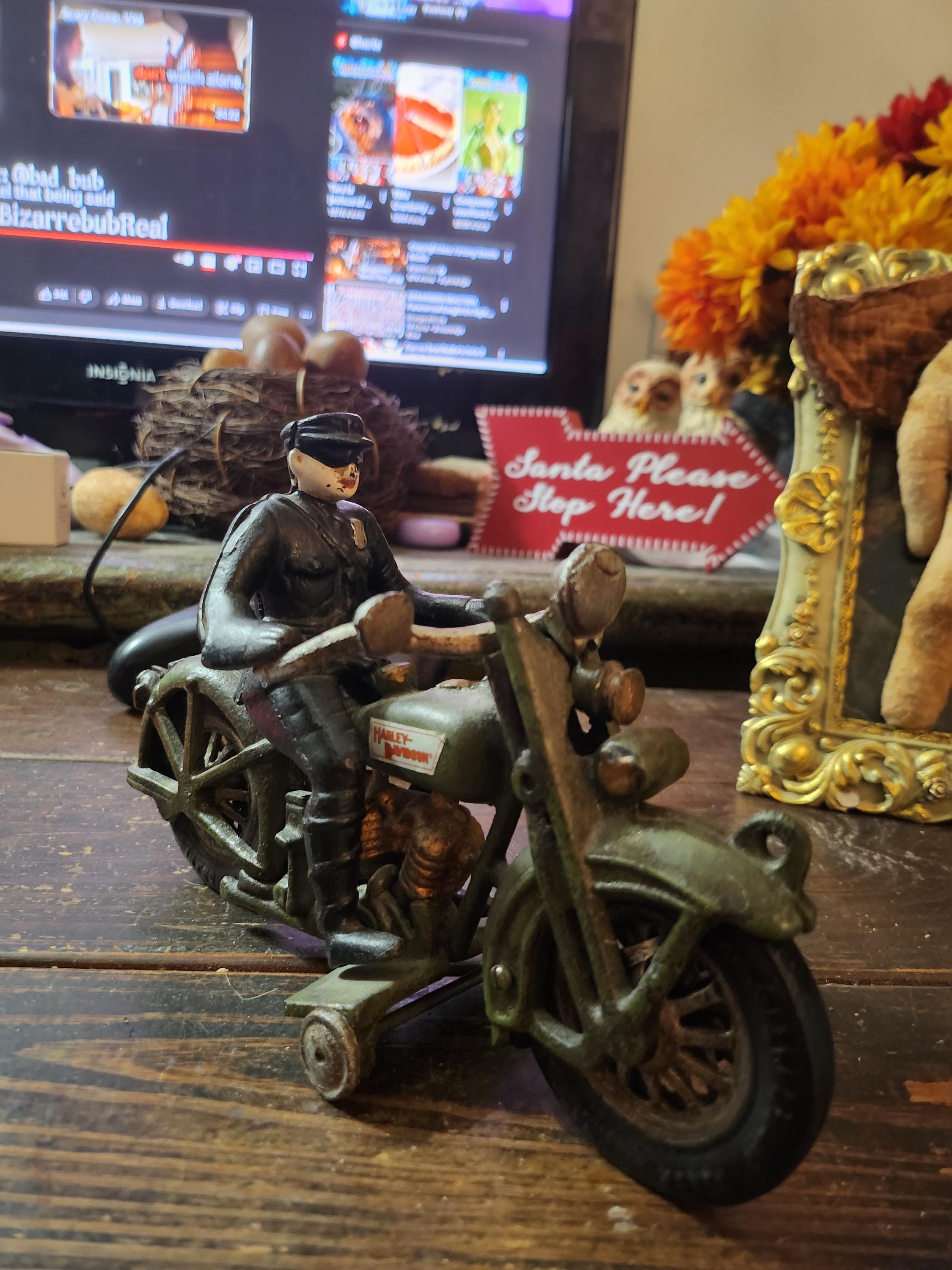 Vintage Harley Davidson Cast Iron Motorcyclist - Etsy