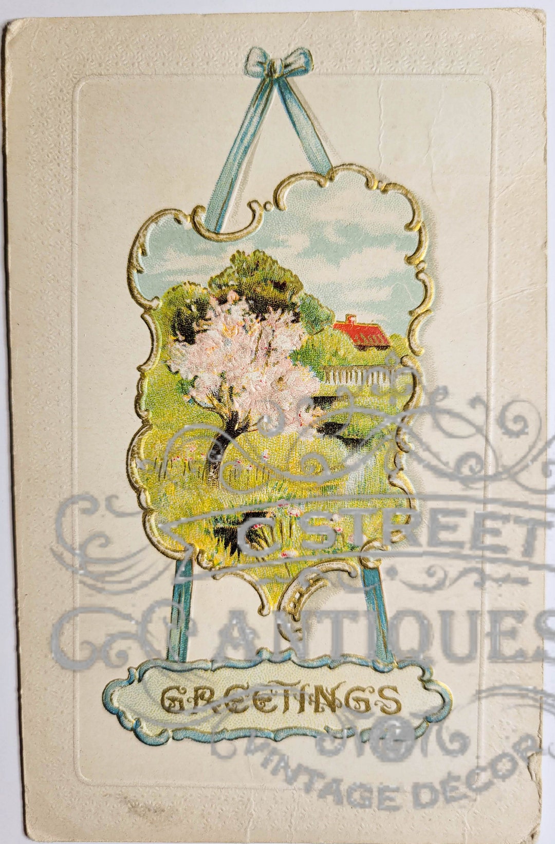 Greetings Vintage Post Card, Digital File, Postcard, Antique, Graphic ...