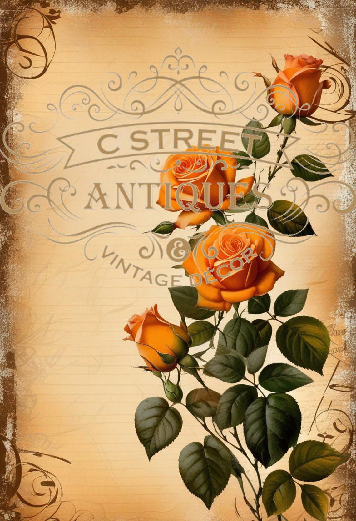 Digital Kit Roses and Paper Instant Download Original Art 48 Images Cut ...