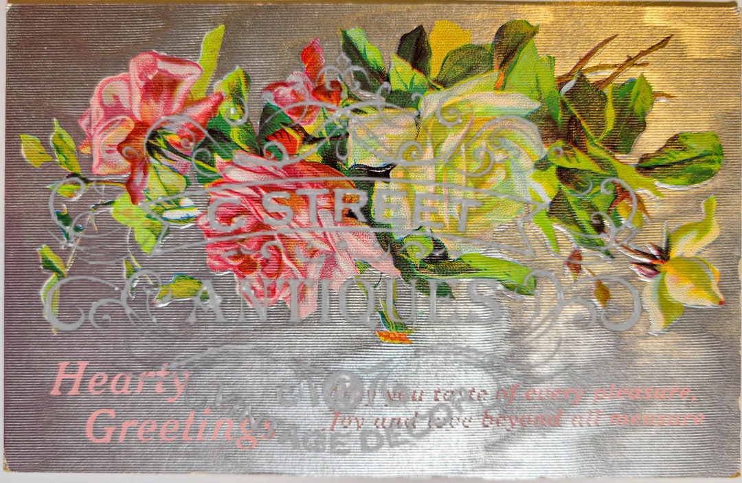 Greetings Vintage Post Card, Digital File, Postcard, Antique, Graphic ...