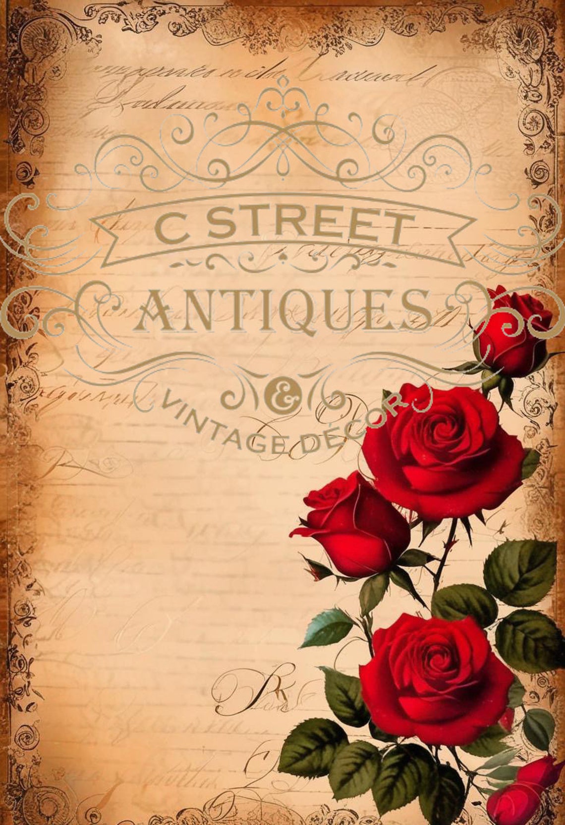 Digital Kit Roses and Paper Instant Download Original Art 48 Images Cut ...