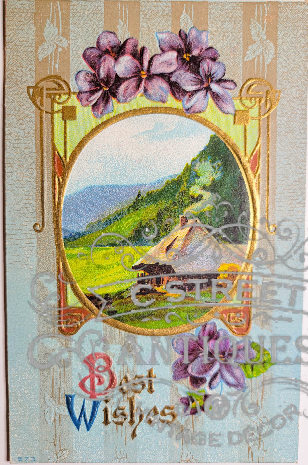 Best Wishes Vintage Post Card, Digital File, Postcard, Antique, Graphic ...