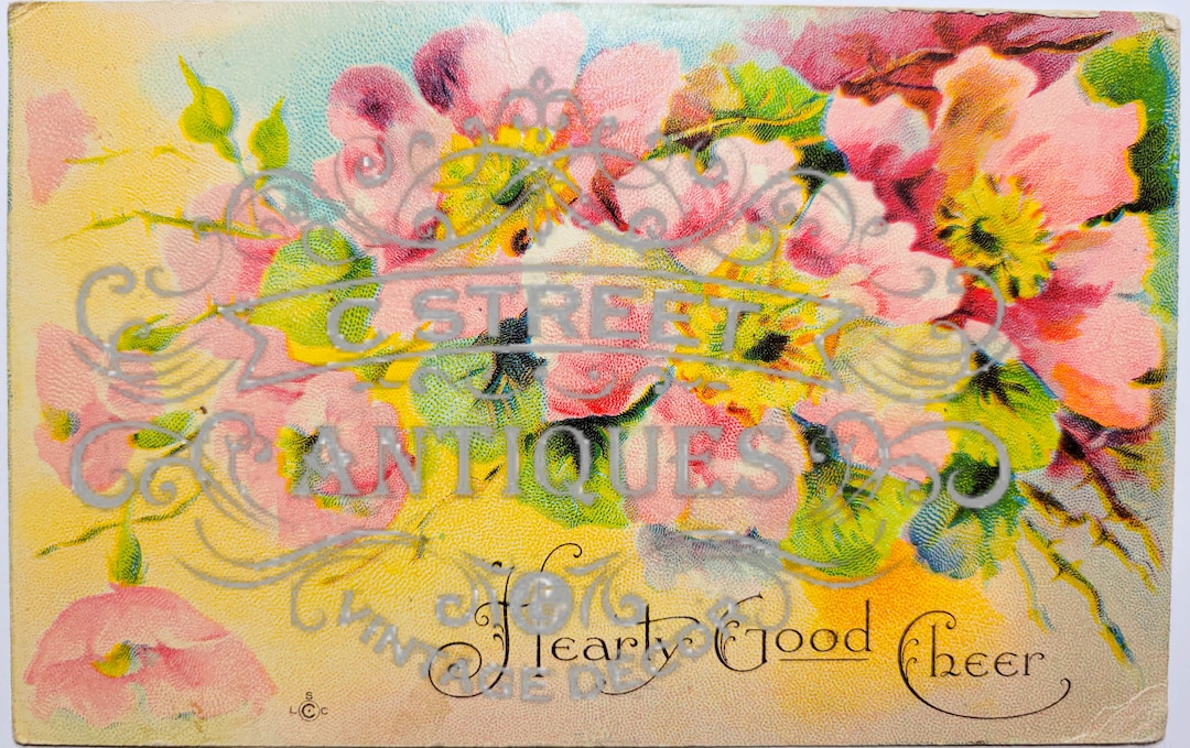 Greetings Vintage Post Card, Digital File, Postcard, Antique, Graphic ...