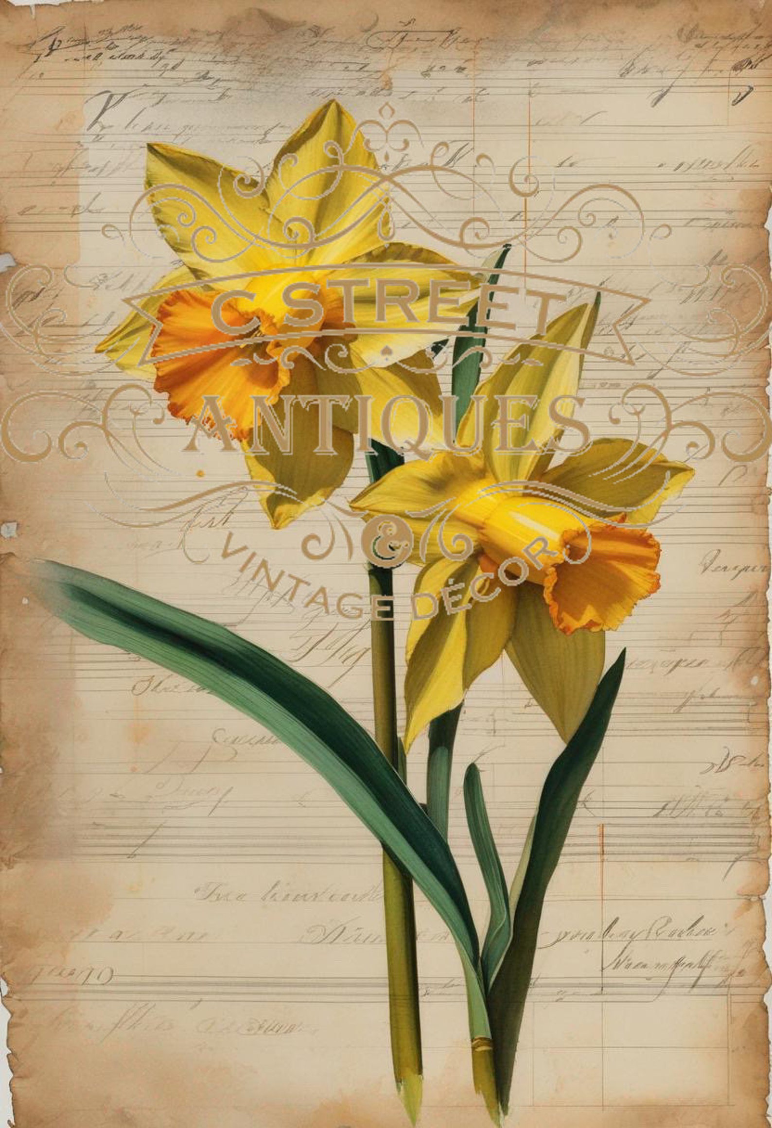 Digital Kit - Tulips, Daffodils, and Paper - Instant Download ...