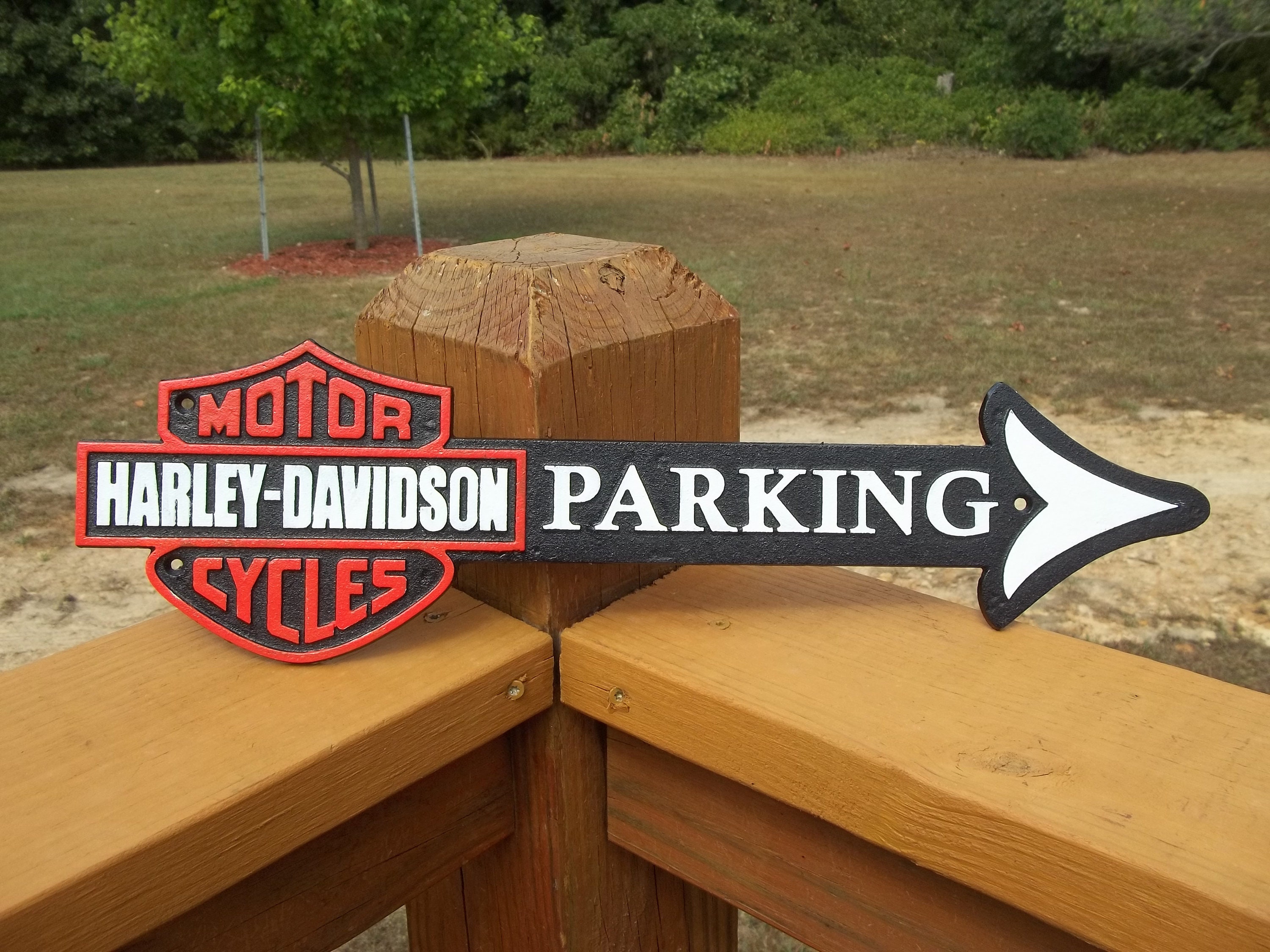 Large Cast Iron Harley Davidson Motorcycles Parking Arrow Sign | Etsy