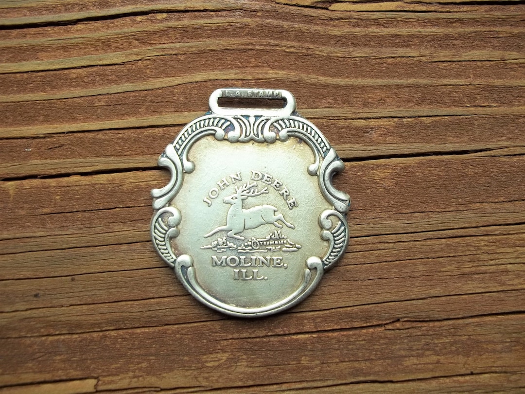 JOHN DEERE Moline IL Watch Fob! Running Deer Logo Pocket Watch Fob ...