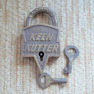 Brass Keen Kutter LOCK With 2 Keys Firearm Cabinet Case Ammo | Etsy ...