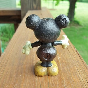 Cast Iron Small MICKEY MOUSE Figurine Rotating Arms Disney Decoration ...