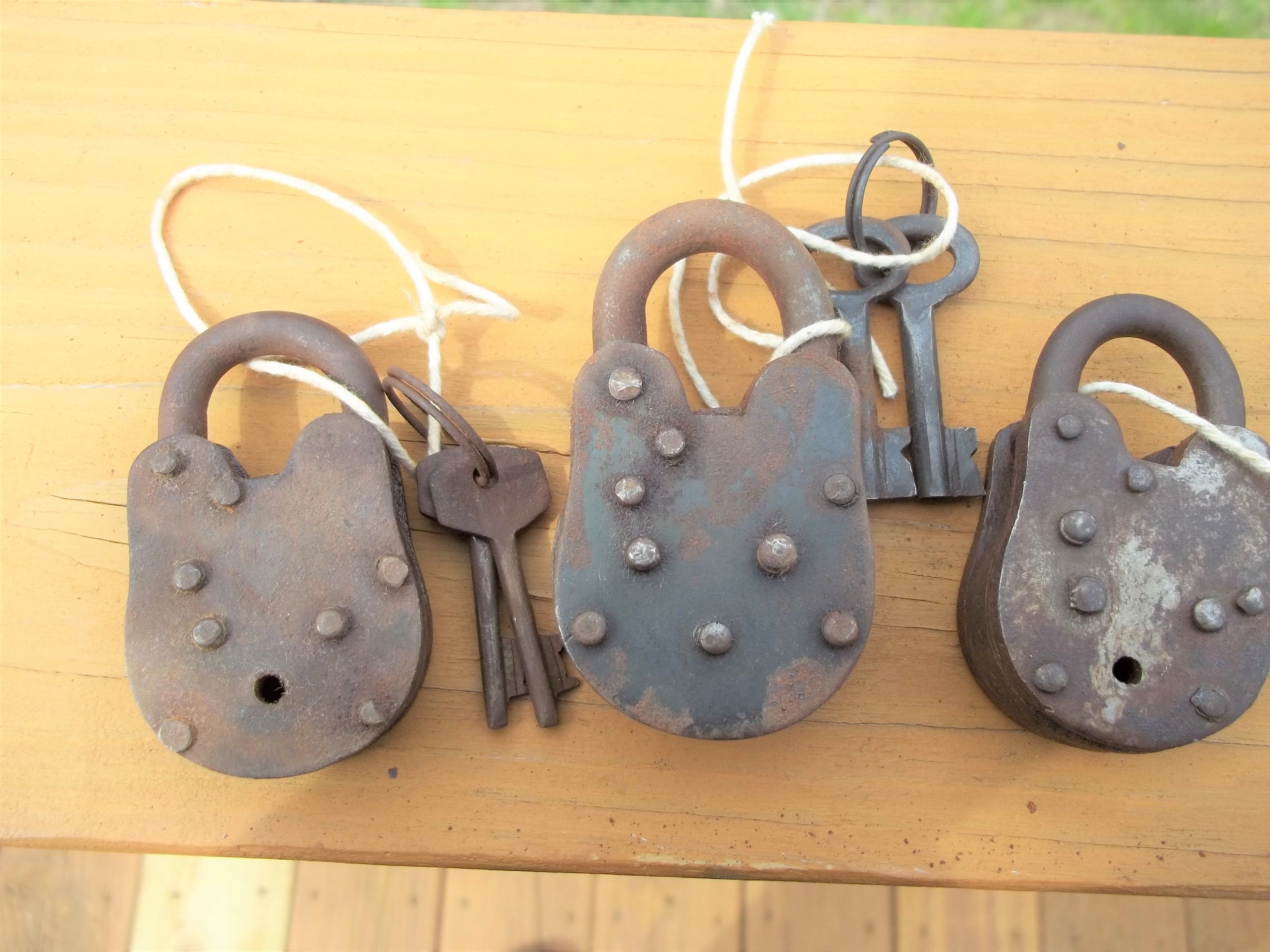 3 Miniature Mini Locks & Keys Tombstone Arizona Territory Colt Property ...