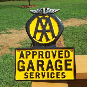 Large Heavy Cast Iron AA Approved Garage Services AUTOMOBILE ...