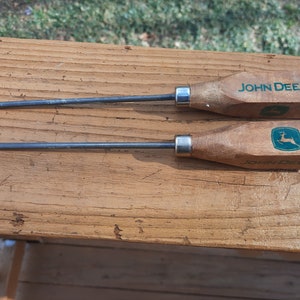 2 Wood Handle JOHN DEERE Advertising Ice Picks John Deere Tractor ...