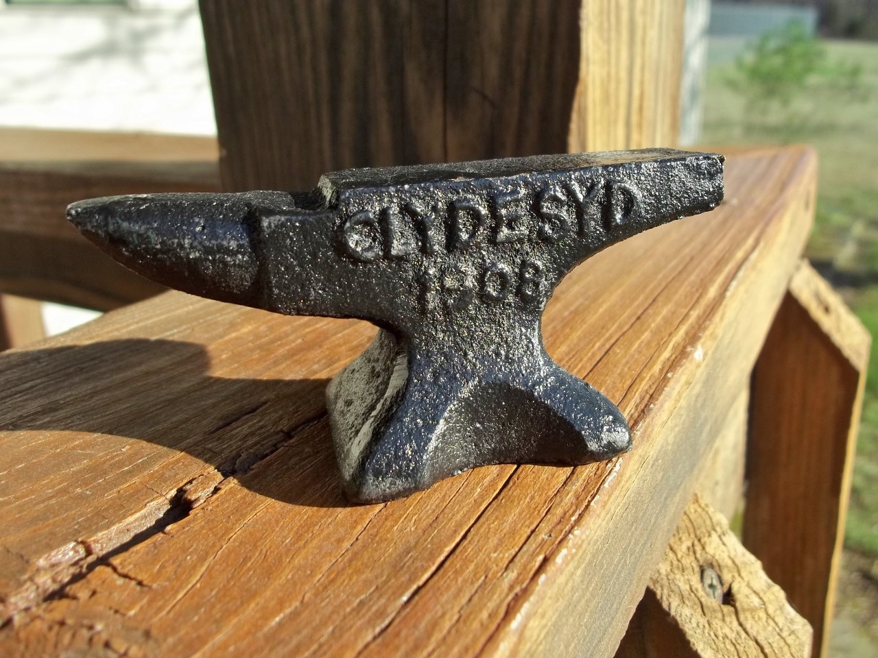Cast Iron INTERNATIONAL HARVESTER ANVIL Marked Clyde Syd 1908 Mini ...